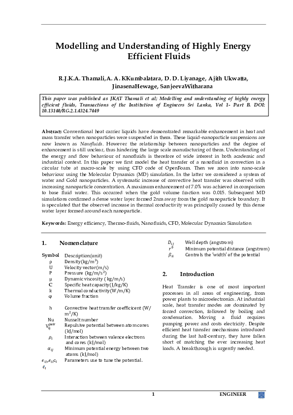 (PDF) Modelling and Understanding of Highly Energy Efficient Fluids
