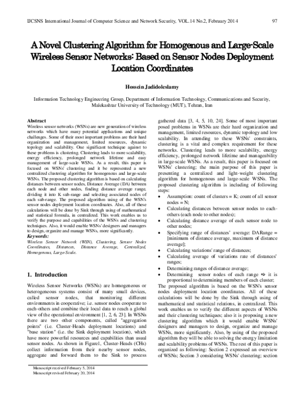 (PDF) A Novel Clustering Algorithm for Homogenous and Large-Scale Wireless Sensor Networks ...