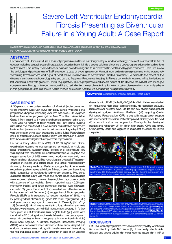 (PDF) Severe Left Ventricular Endomyocardial Fibrosis Presenting as ...