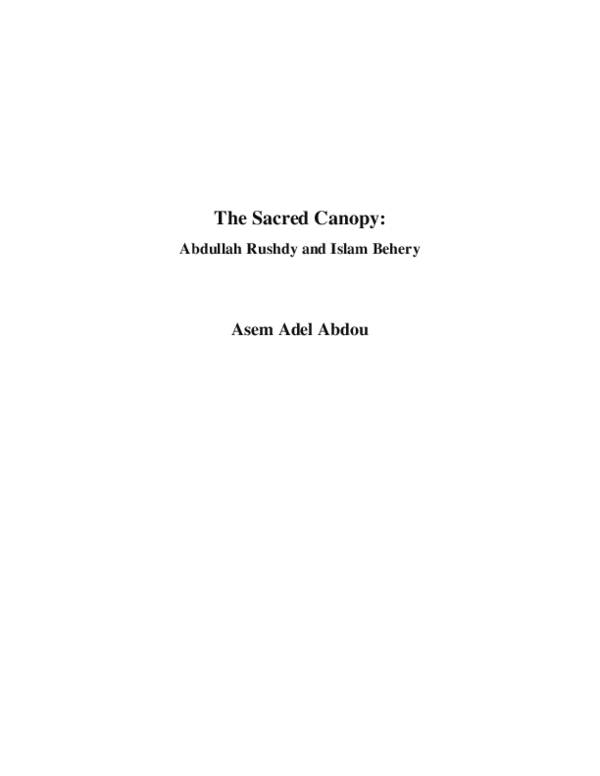 (PDF) The Sacred Canopy part 1