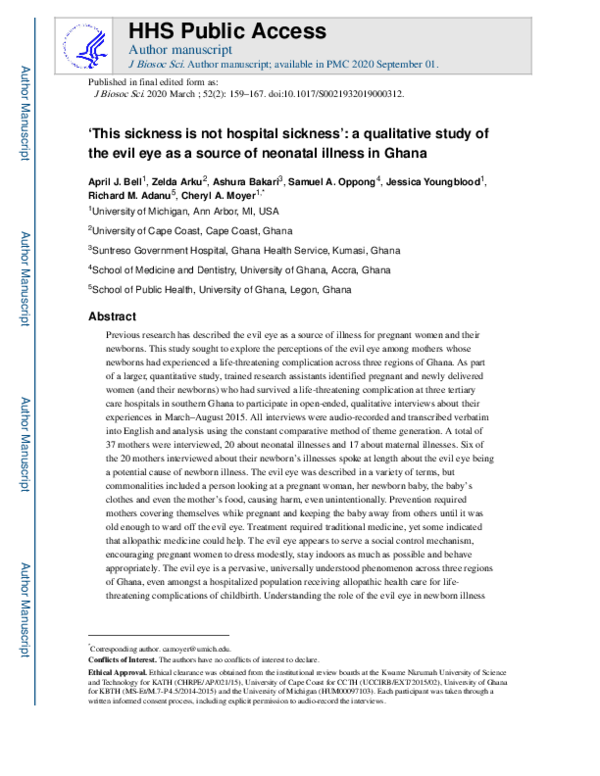 (PDF) ‘This sickness is not hospital sickness’: a qualitative study of ...