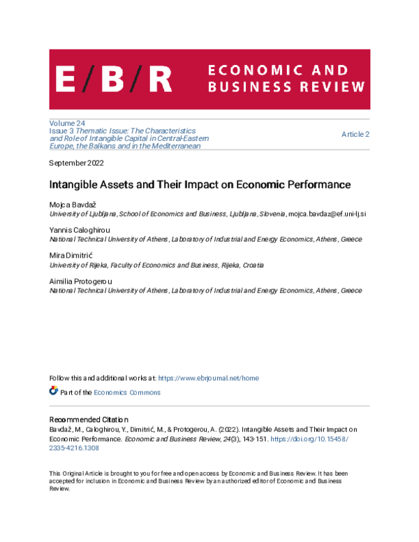(PDF) Intangible Assets and Their Impact on Economic Performance