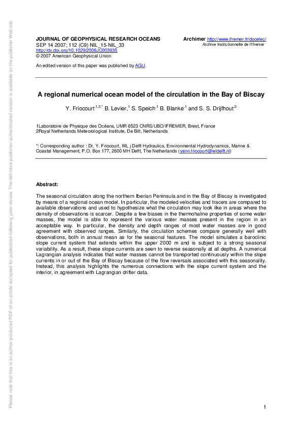 (PDF) A regional numerical ocean model of the circulation in the Bay of ...