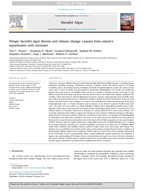 (PDF) Pelagic harmful algal blooms and climate change: Lessons from ...