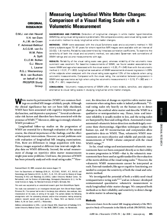 (PDF) Measuring longitudinal white matter changes: comparison of a ...