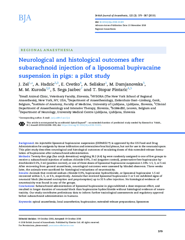 (PDF) Onset and duration of liposomal bupivacaine in Holstein calves ...