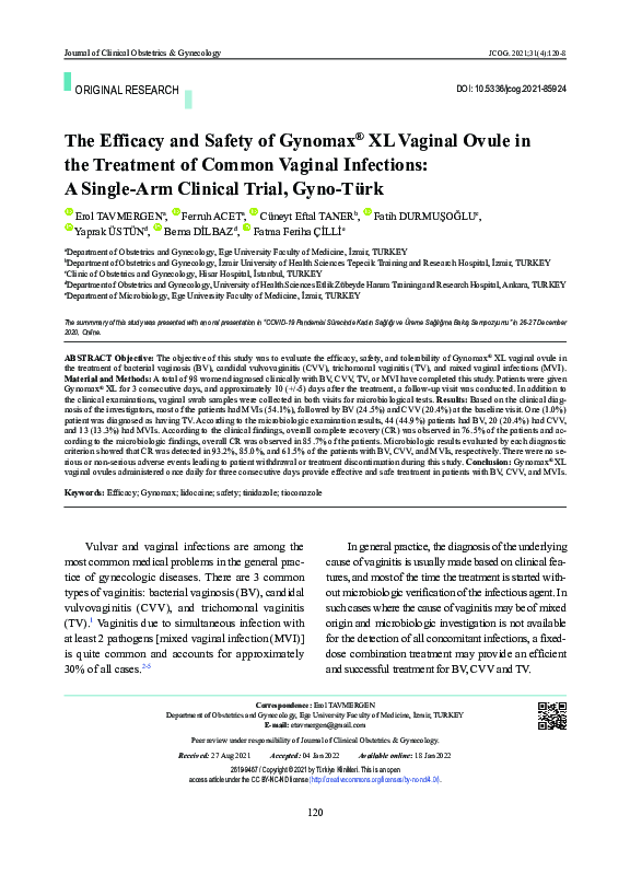 (PDF) The Efficacy and Safety of Gynomax® XL Vaginal Ovule in the ...