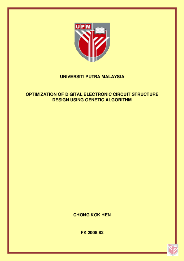 (PDF) Optimization of Digital Electronic Circuit Structure Design Using Genetic Algorithm | Kok ...