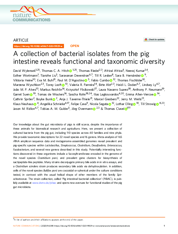 (PDF) A collection of bacterial isolates from the pig intestine reveals ...