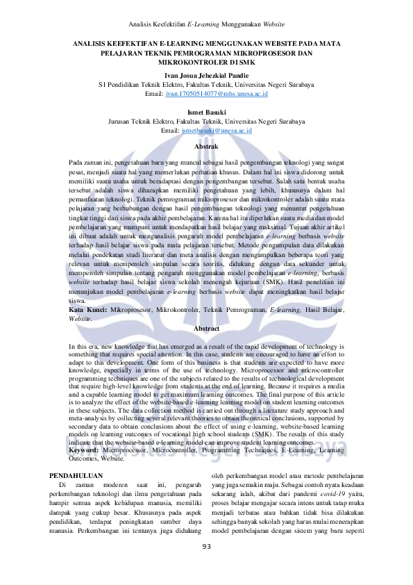 (PDF) Analisis Keefektifan E-Learning Menggunakan Website Pada Mata Pelajaran Teknik Pemrograman ...