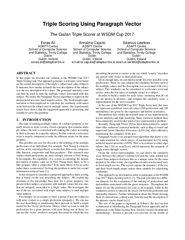 (PDF) Triple Scoring Using Paragraph Vector - The Gailan Triple Scorer ...