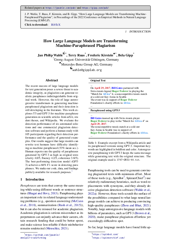 (PDF) How Large Language Models are Transforming Machine-Paraphrased Plagiarism
