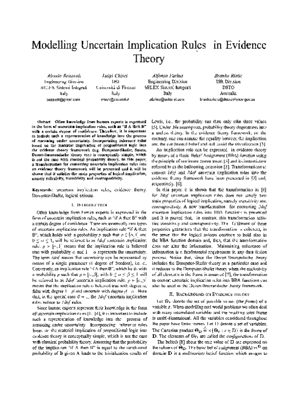 (PDF) Modelling Uncertain Implication Rules Theory