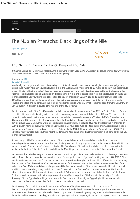 (PDF) The Nubian pharoahs: black kings on the Nile