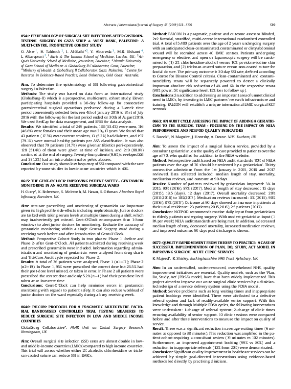 (PDF) Epidemiology of surgical site infections after total hip and knee ...