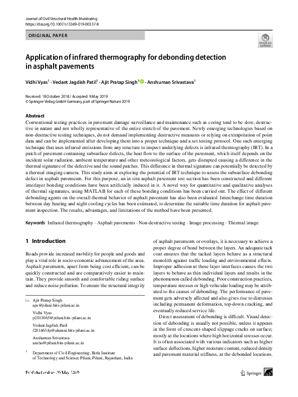 (PDF) Application of infrared thermography for debonding detection in ...