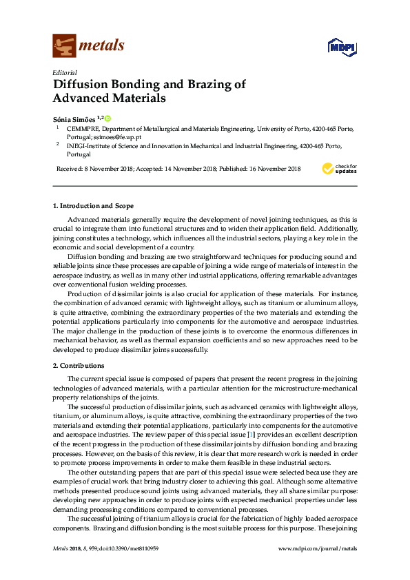 (PDF) Diffusion Bonding and Brazing of Advanced Materials