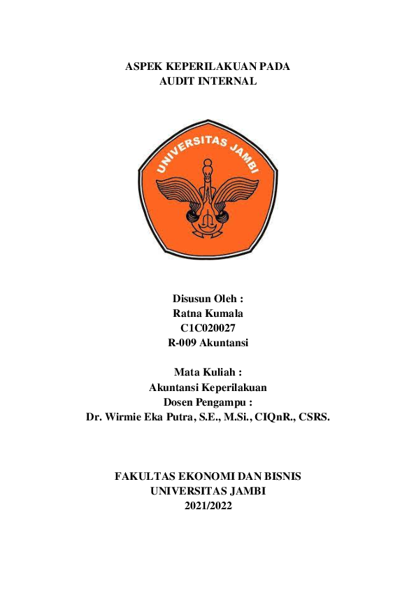 (PDF) MAKALAH ASPEK KEPERILAKUAN PADA AUDIT INTERNAL