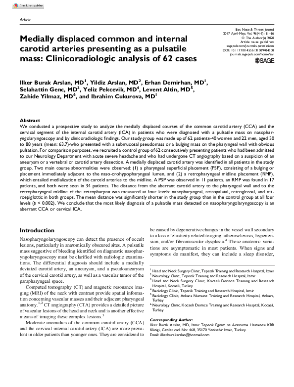 (PDF) Medially displaced common and internal carotid arteries ...