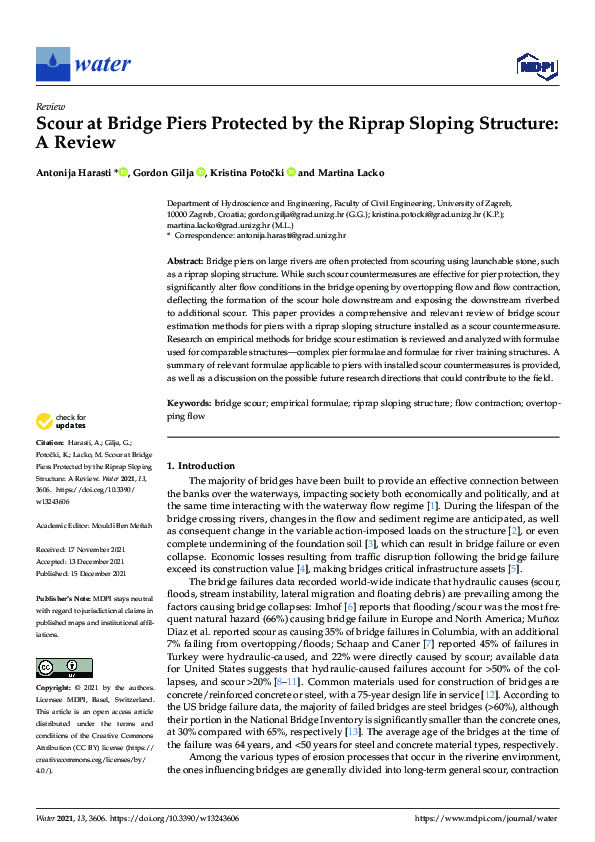 (PDF) Scour at Bridge Piers Protected by the Riprap Sloping Structure: A Review