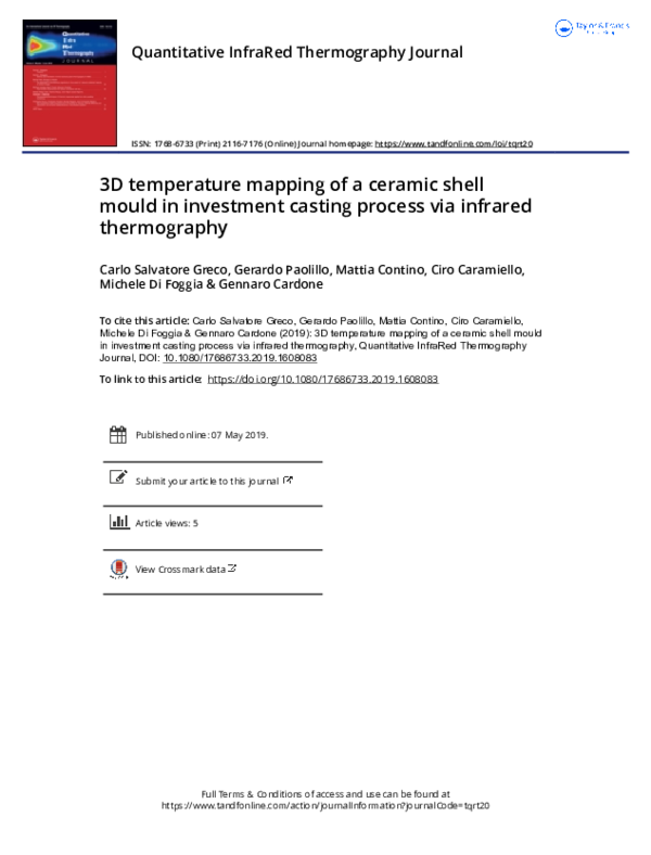 (PDF) 3D temperature mapping of a ceramic shell mould in investment ...