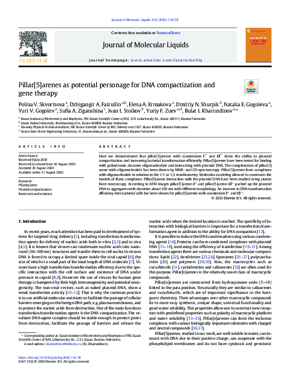 (PDF) Pillar[5]arenes as potential personage for DNA compactization and ...