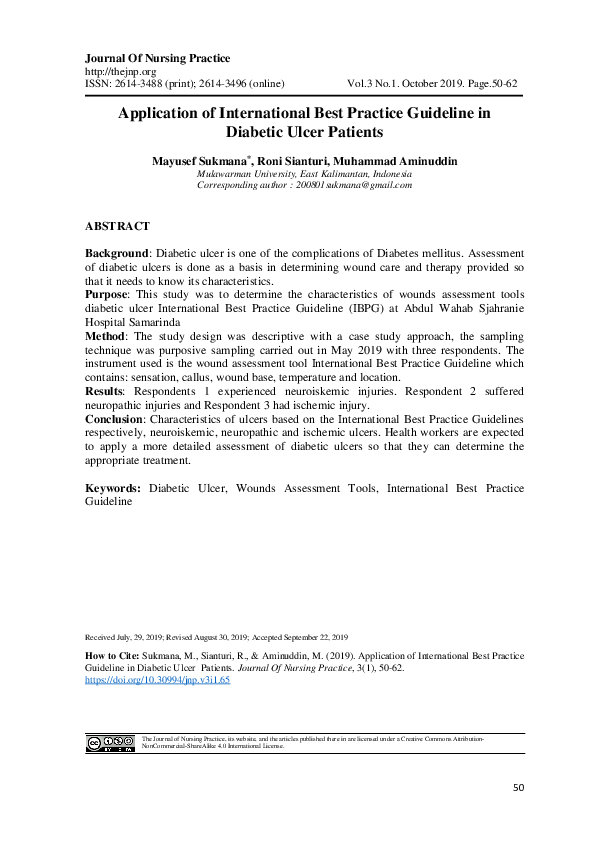 (PDF) Application of International Best Practice Guideline in Diabetic ...