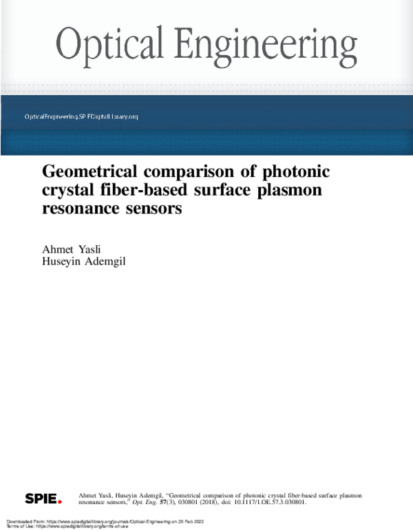 (PDF) Geometrical comparison of photonic crystal fiber-based surface plasmon resonance sensors ...