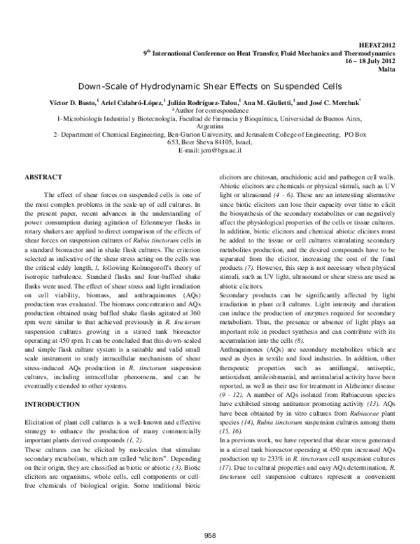 (PDF) Down-scale of hydrodynamic shear effects on suspended cells