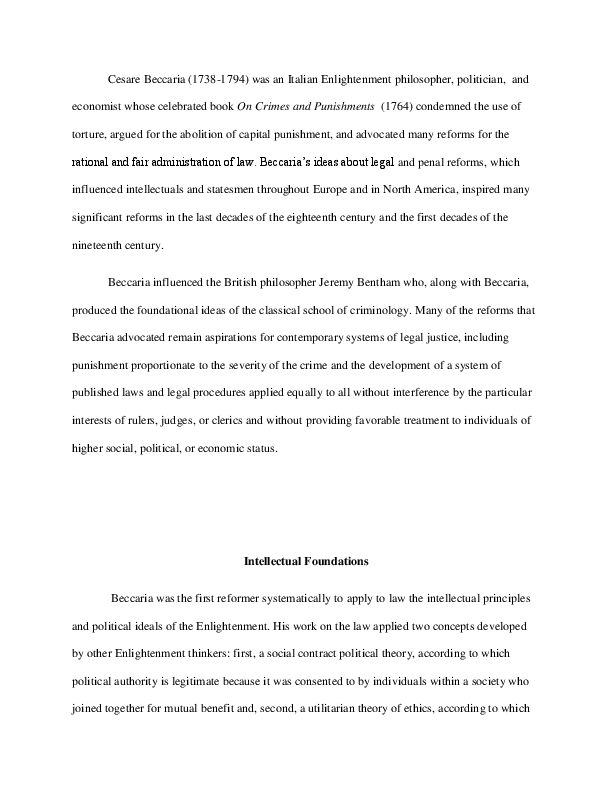 (PDF) Beccaria, Cesare: Classical School