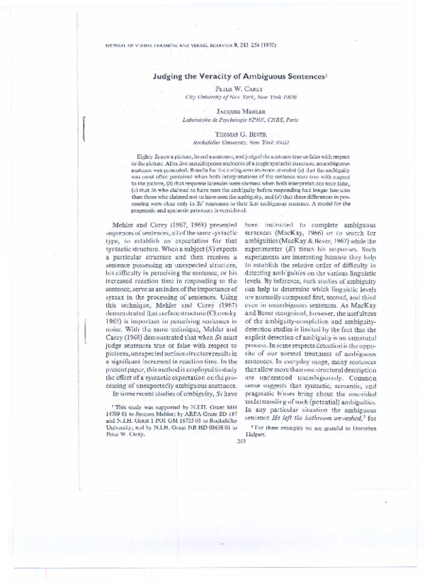 (PDF) Judging the veracity of ambiguous sentences