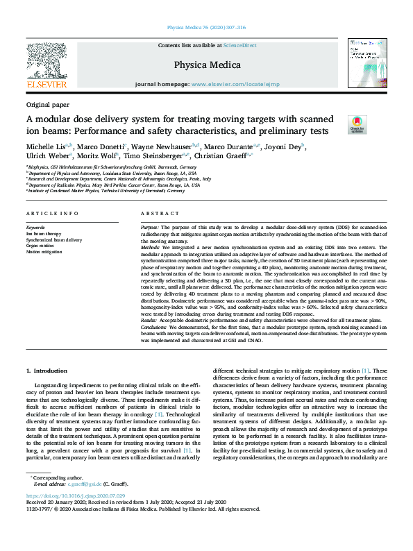 (PDF) A modular dose delivery system for treating moving targets with ...