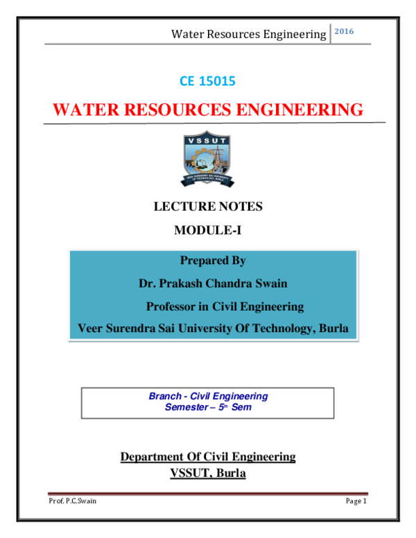 (PDF) Water Resources Engineering