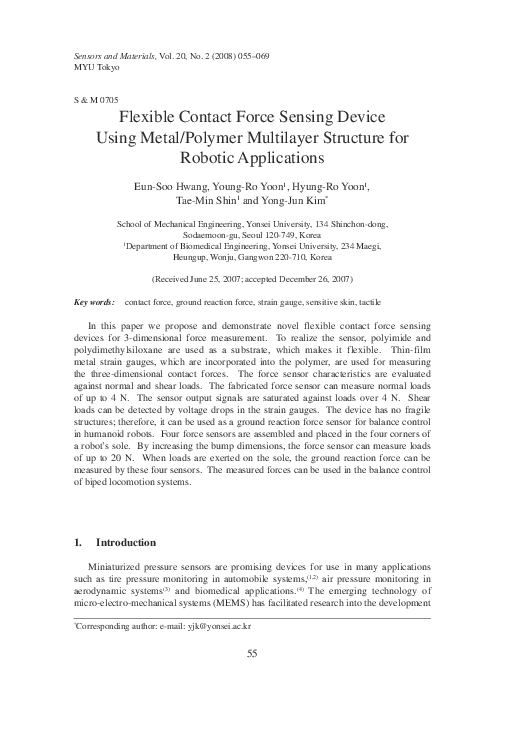 (PDF) Flexible Contact Force Sensing Device Using Metal/Polymer ...