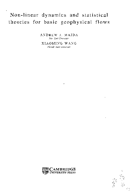 (PDF) Non-linear dynamics and statistical theories for basic geophysical flows