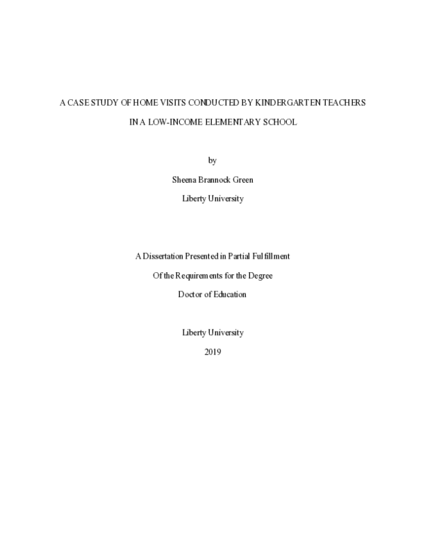 (PDF) A Case Study of Home Visits Conducted by Kindergarten Teachers in ...