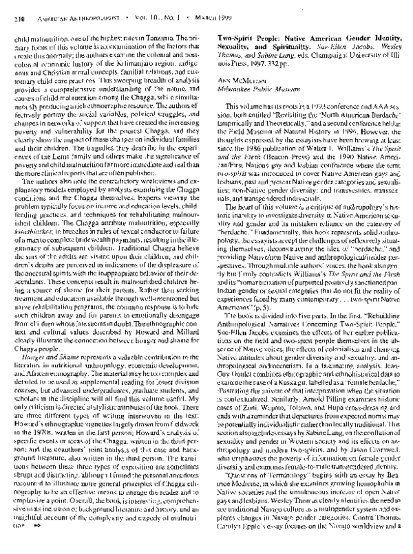 (PDF) Two-Spirit People: Native American Gender Identity, Sexuality ...