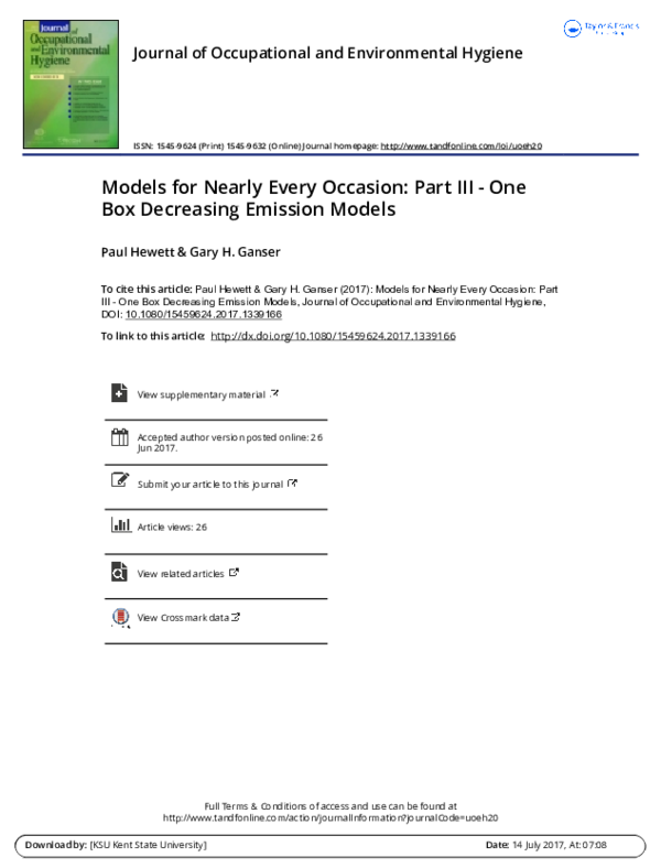 (PDF) Models for nearly every occasion: Part III – One box decreasing ...