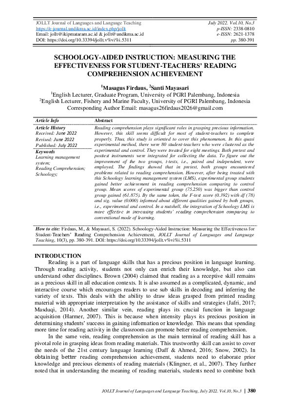 (PDF) Schoology-Aided Instruction: Measuring the Effectiveness for ...