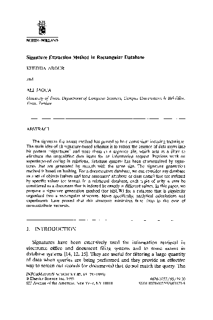 (PDF) Signature extraction method in rectangular database | Ali Jaoua - Academia.edu