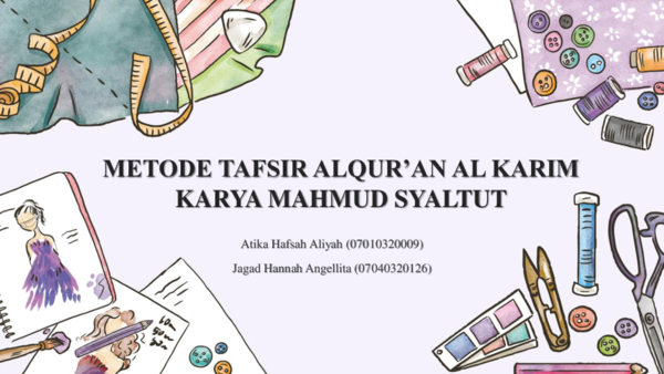 (PDF) Metode Tafsir Al Qur'an Al Karim Karya Mahmud Syaltut (PowerPoint)
