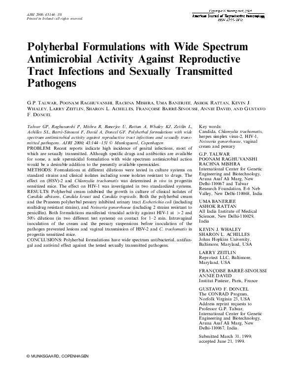 (PDF) Polyherbal Formulations with Wide Spectrum Antimicrobial Activity ...