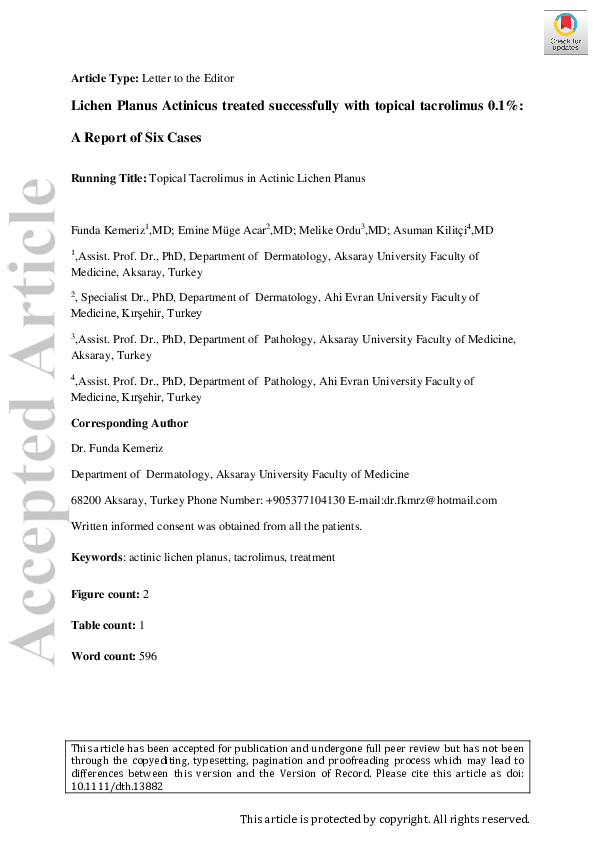 (PDF) Lichen planus actinicus treated successfully with topical ...
