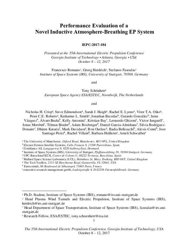 (PDF) Performance Evaluation of a Novel Inductive Atmosphere-Breathing EP System | Jonathan ...