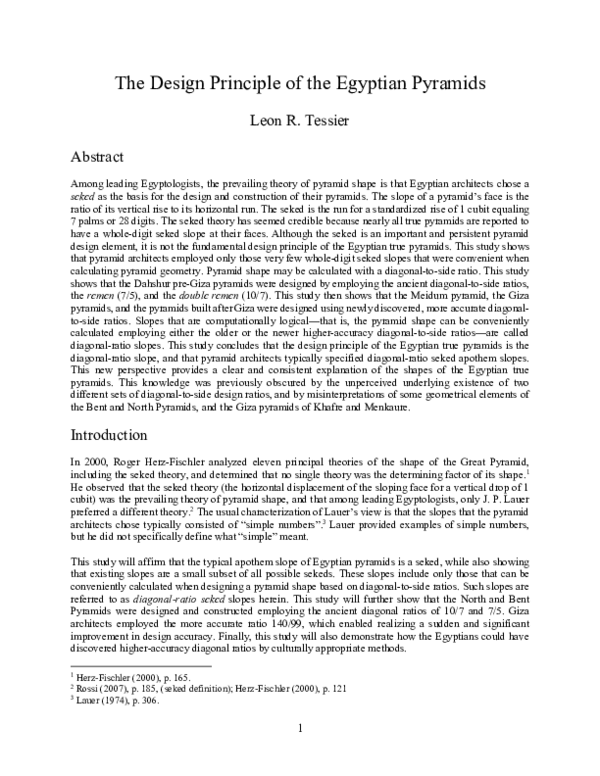 (PDF) The Design Principle of the Egyptian Pyramids