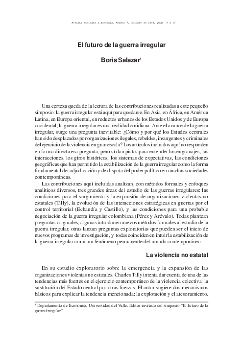 (PDF) El futuro de la guerra irregular