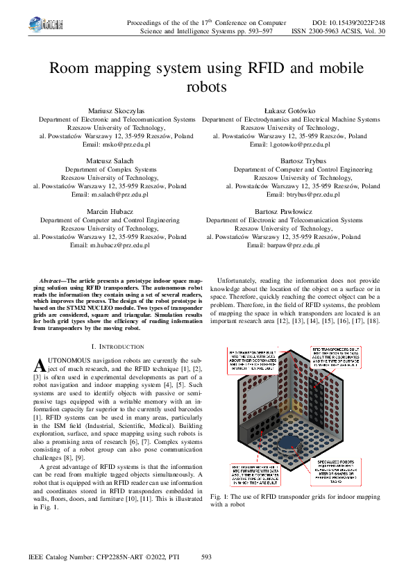 Pdf Room Mapping System Using Rfid And Mobile Robots