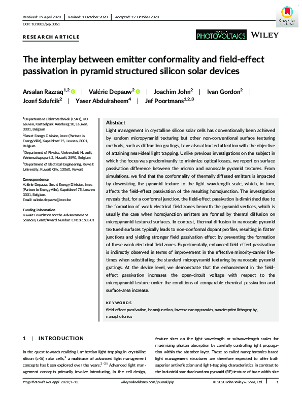 (PDF) The interplay between emitter conformality and field‐effect ...