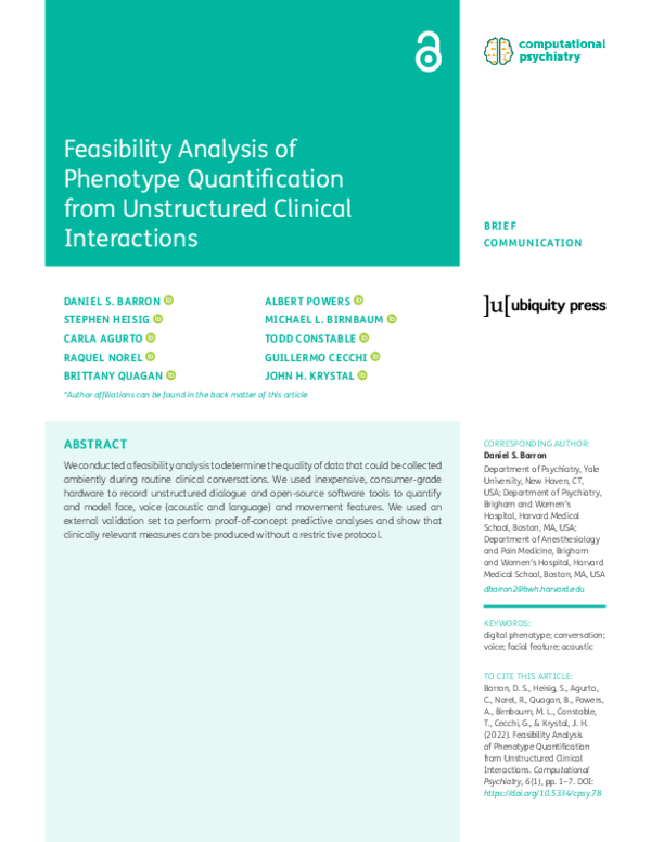(PDF) Feasibility Analysis of Phenotype Quantification from ...