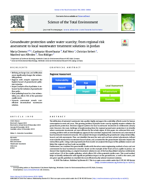 (PDF) Groundwater protection under water scarcity; from regional risk ...